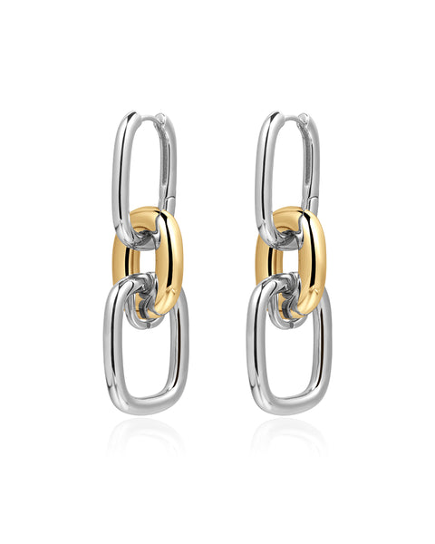 Two-Tone Chain Link Huggies | Luv Aj