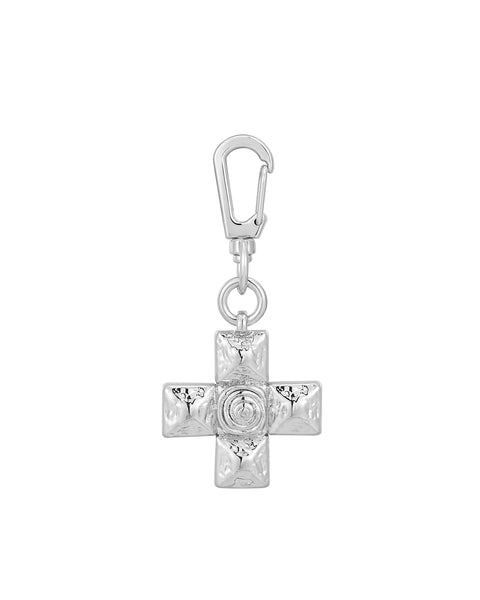 Molten Cross Key Chain- Silver | Luv Aj