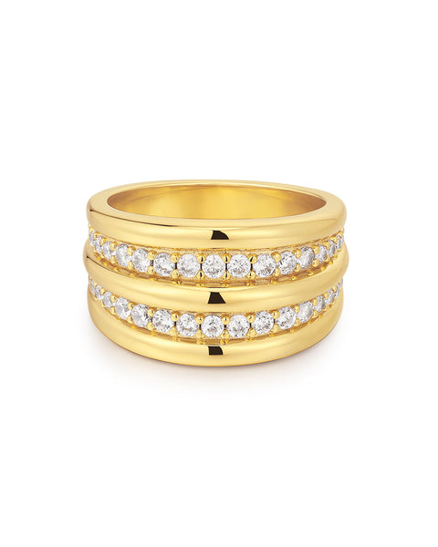 The Pave Ridged Positano Ring | Luv Aj