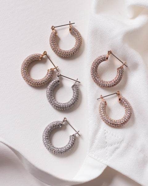 Pave Baby Amalfi Hoops- Gold | Luv Aj