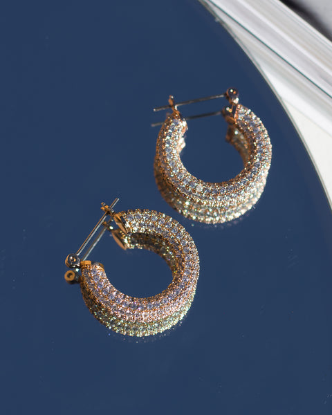 Pave Baby Amalfi Hoops- Gold | Luv Aj