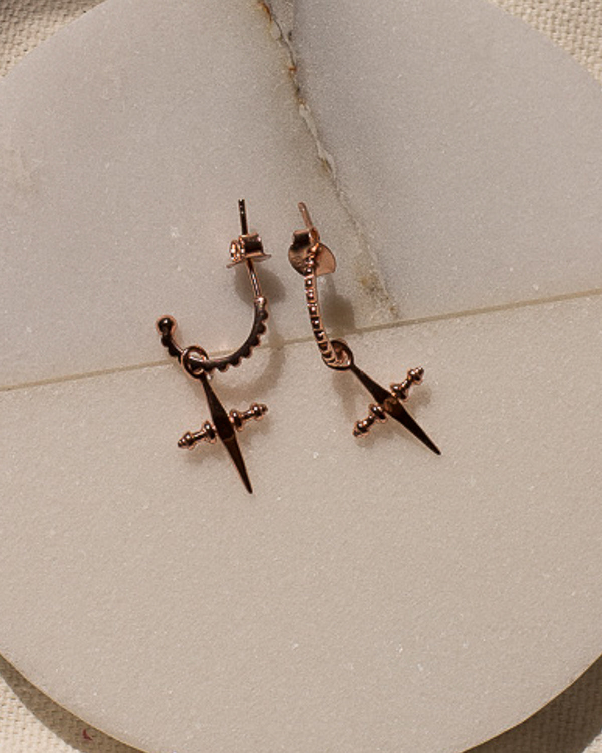 Mini Cross Hoops Rose Gold Luv Aj