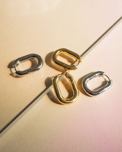 XL Chain Link Hoops- Gold | Luv Aj