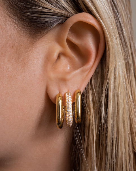 XL Chain Link Hoops- Gold | Luv Aj