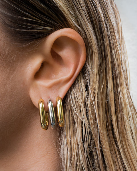 XL Chain Link Hoops- Gold | Luv Aj